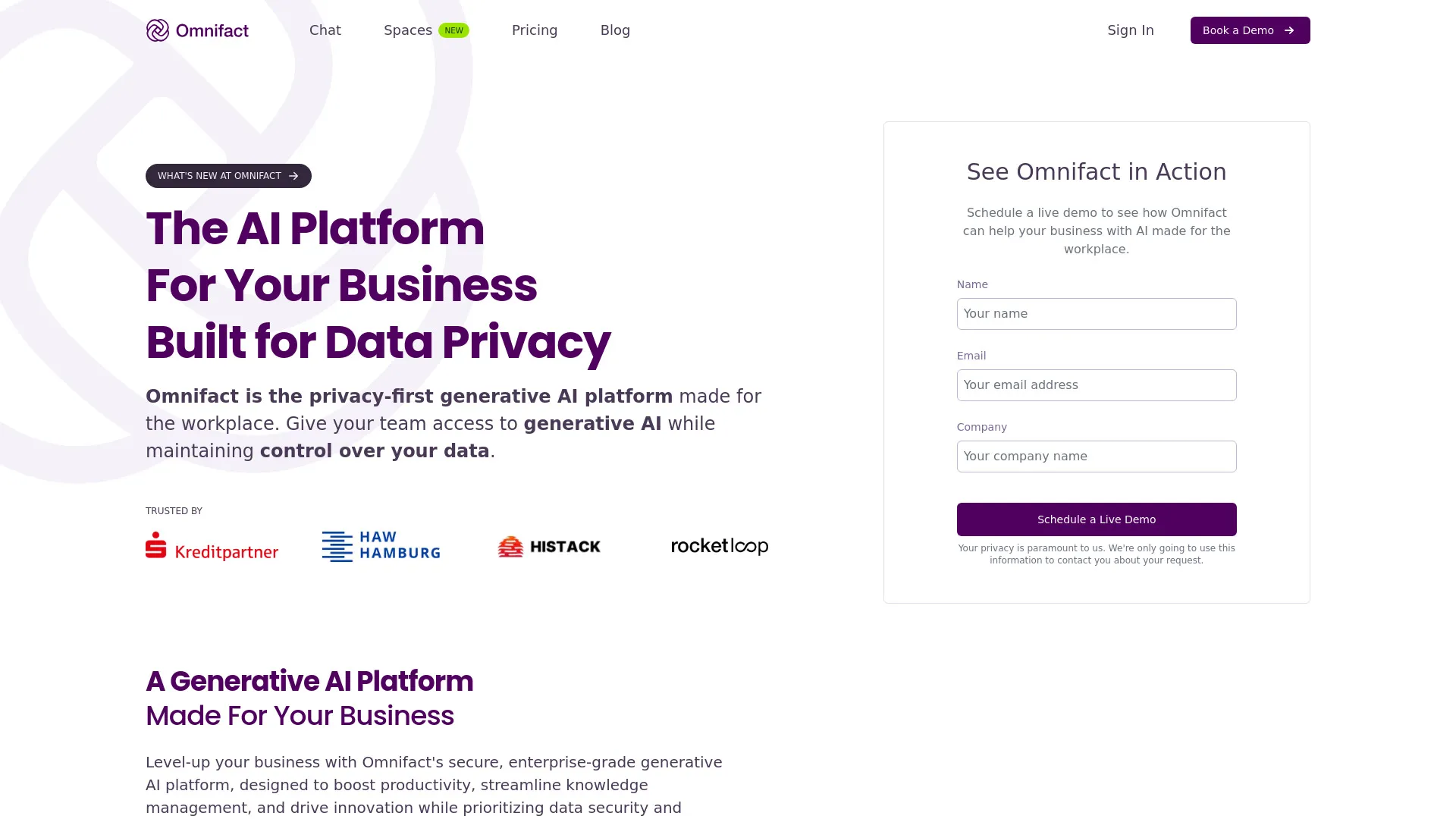 Omnifact - Privacy-First Generative AI for Businesses | Creati.ai