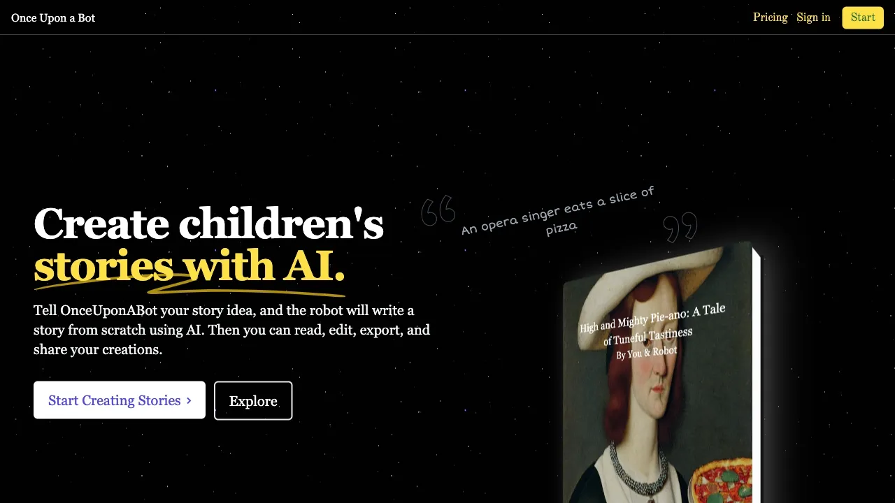 Create Children's Stories with AI | OnceUponABot | Creati.ai