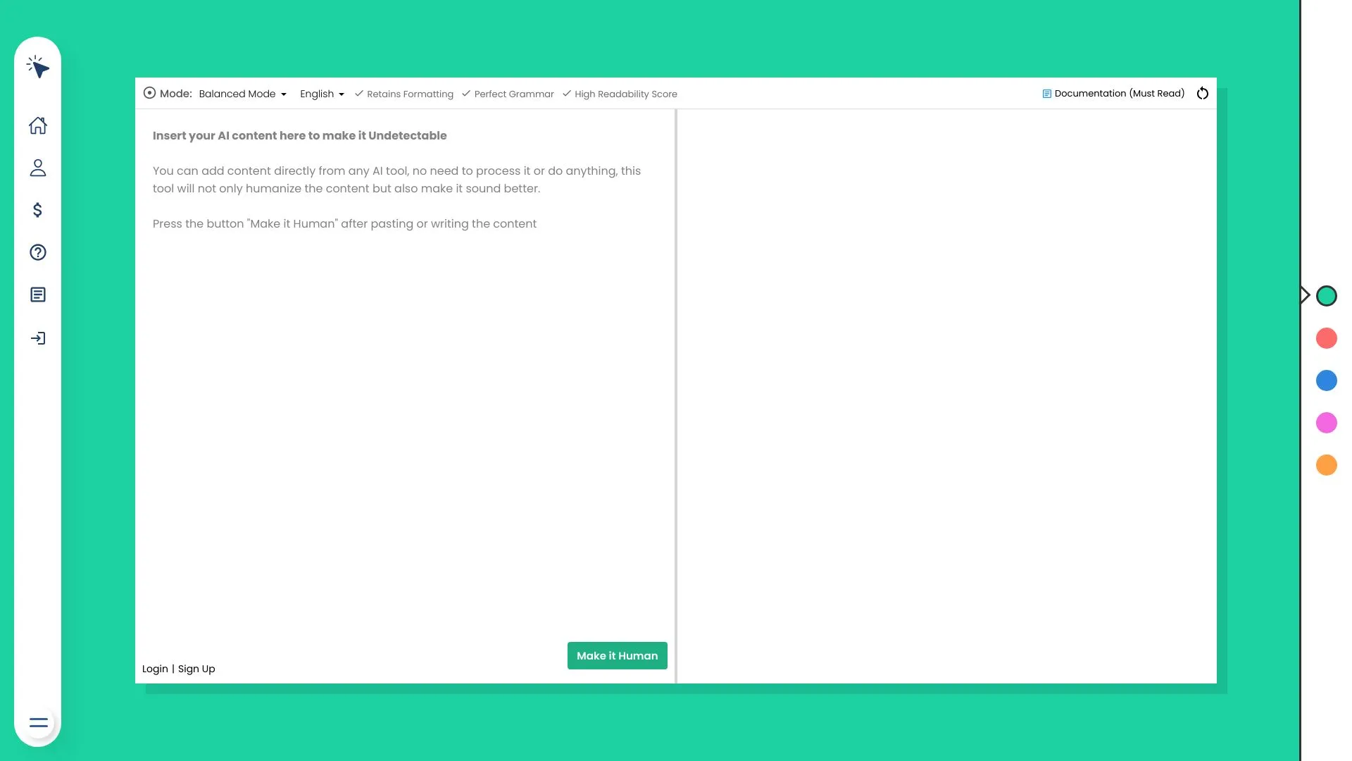 OneClickHuman: Transform AI Text to Human-like Content | Creati.ai