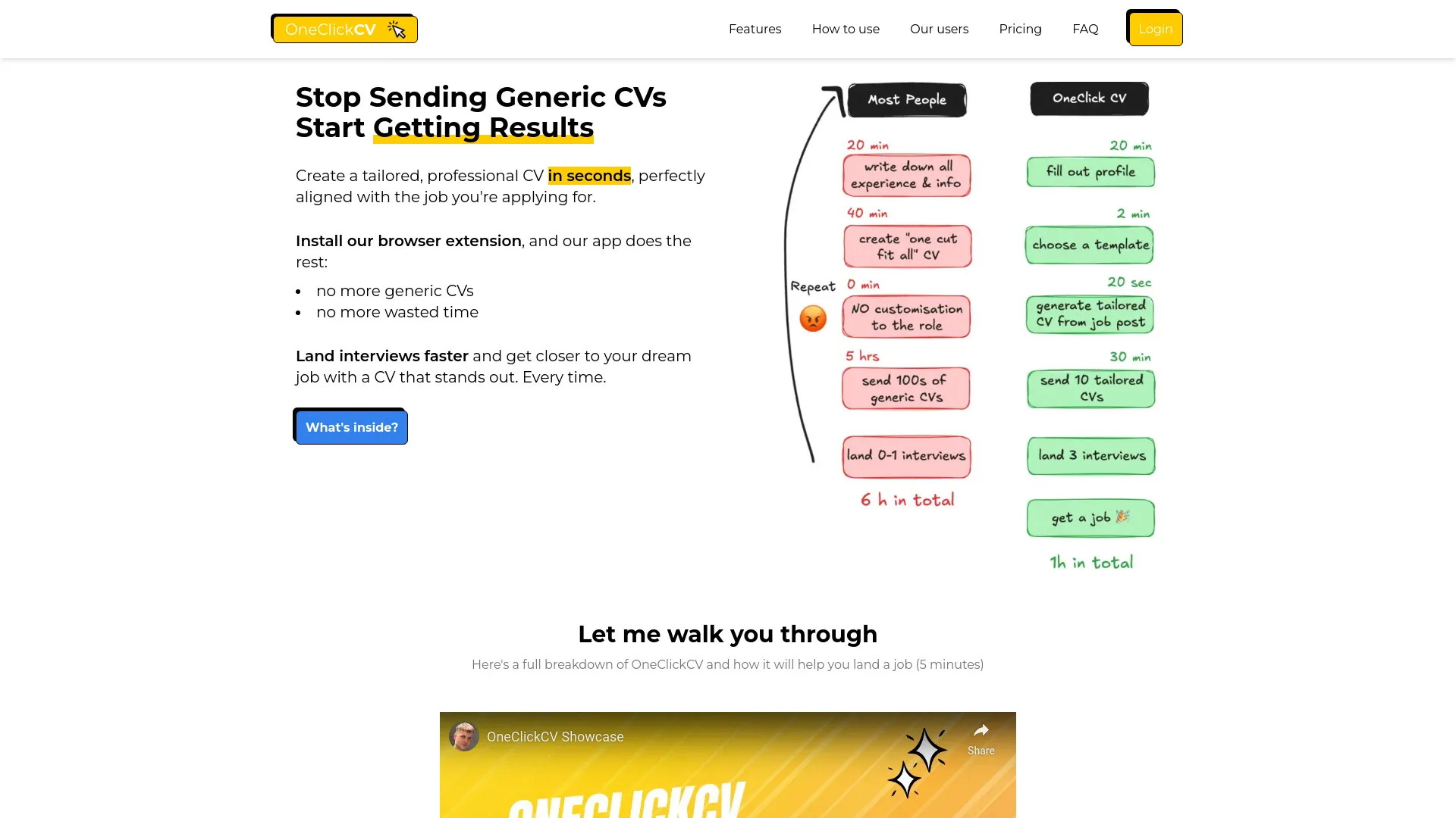 Create Tailored, Professional CVs with OneClickCV | Creati.ai