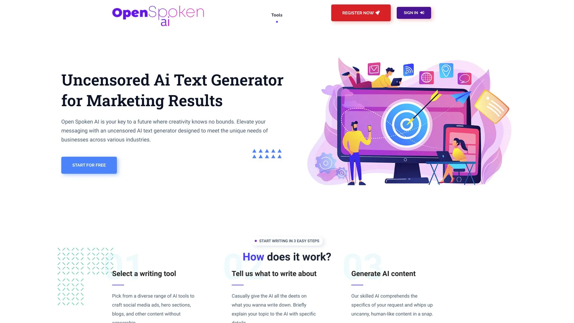 OpenSpoken AI - Plataforma de Generación de Texto Sin Censura | Creati.ai