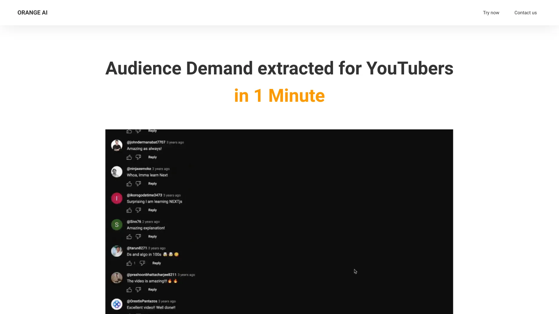 Orange AI: Analyze YouTube Audience Demand Quickly | Creati.ai