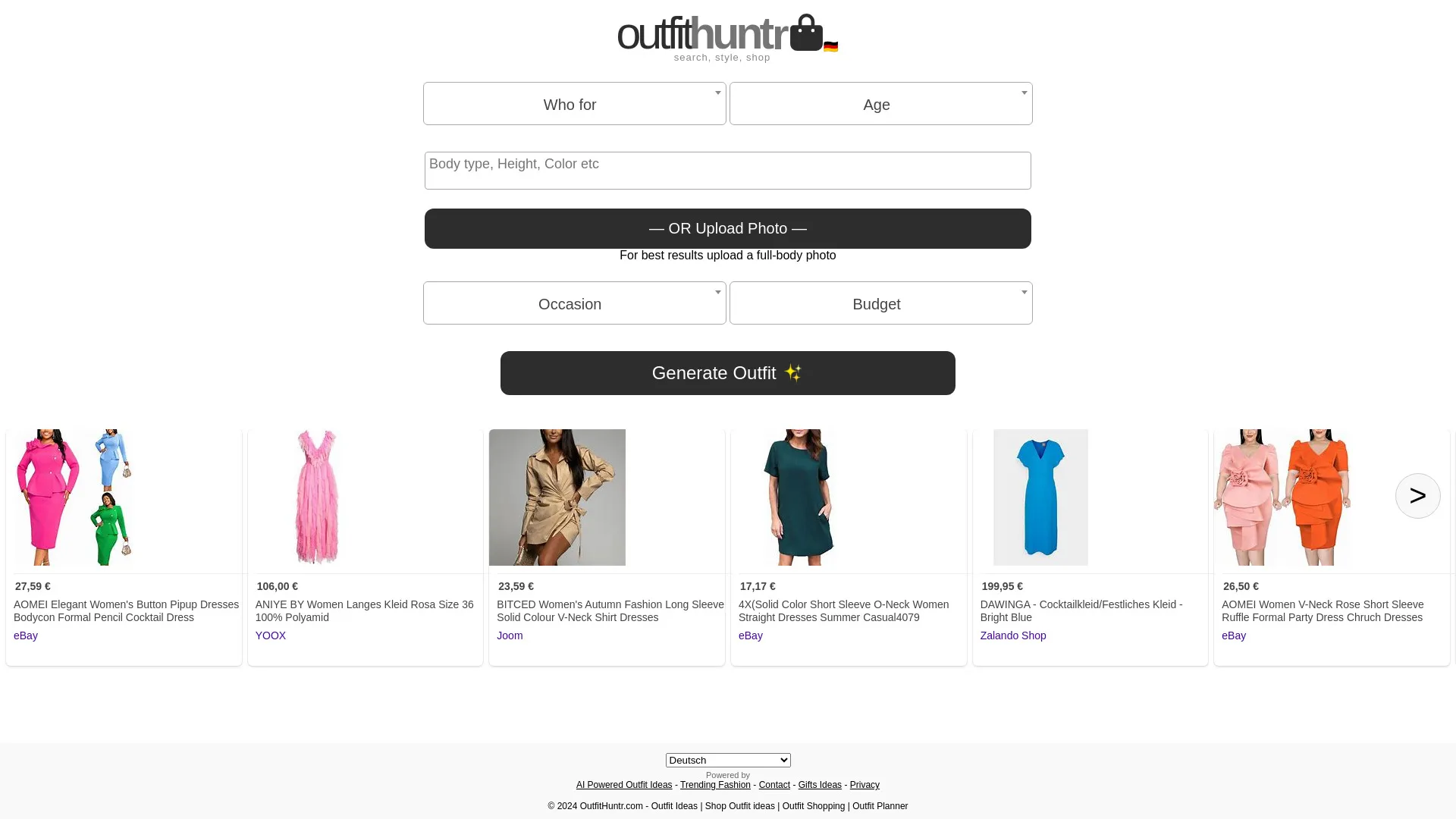 OutfitHuntr: Personalized AI Outfit Generator | Creati.ai