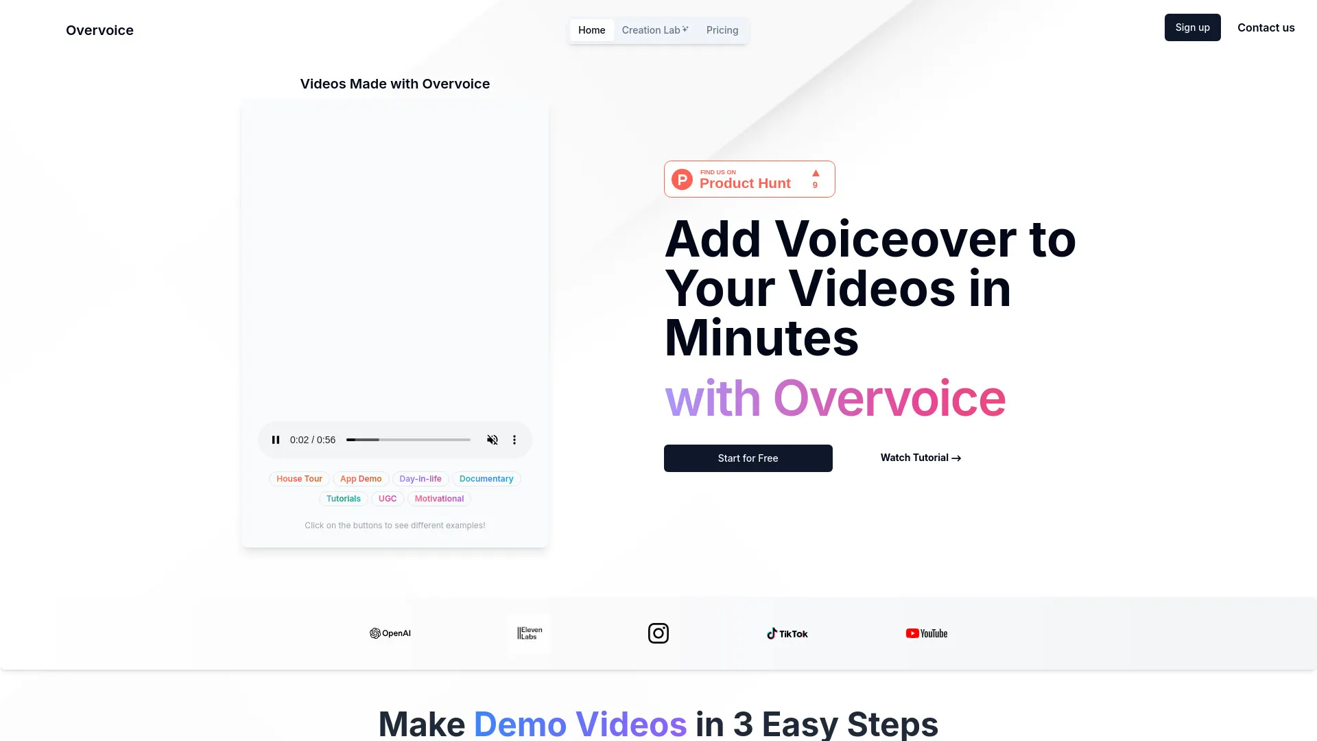 Overvoice: AI-Powered Voice-Over Tool for Dynamic Projects | Creati.ai