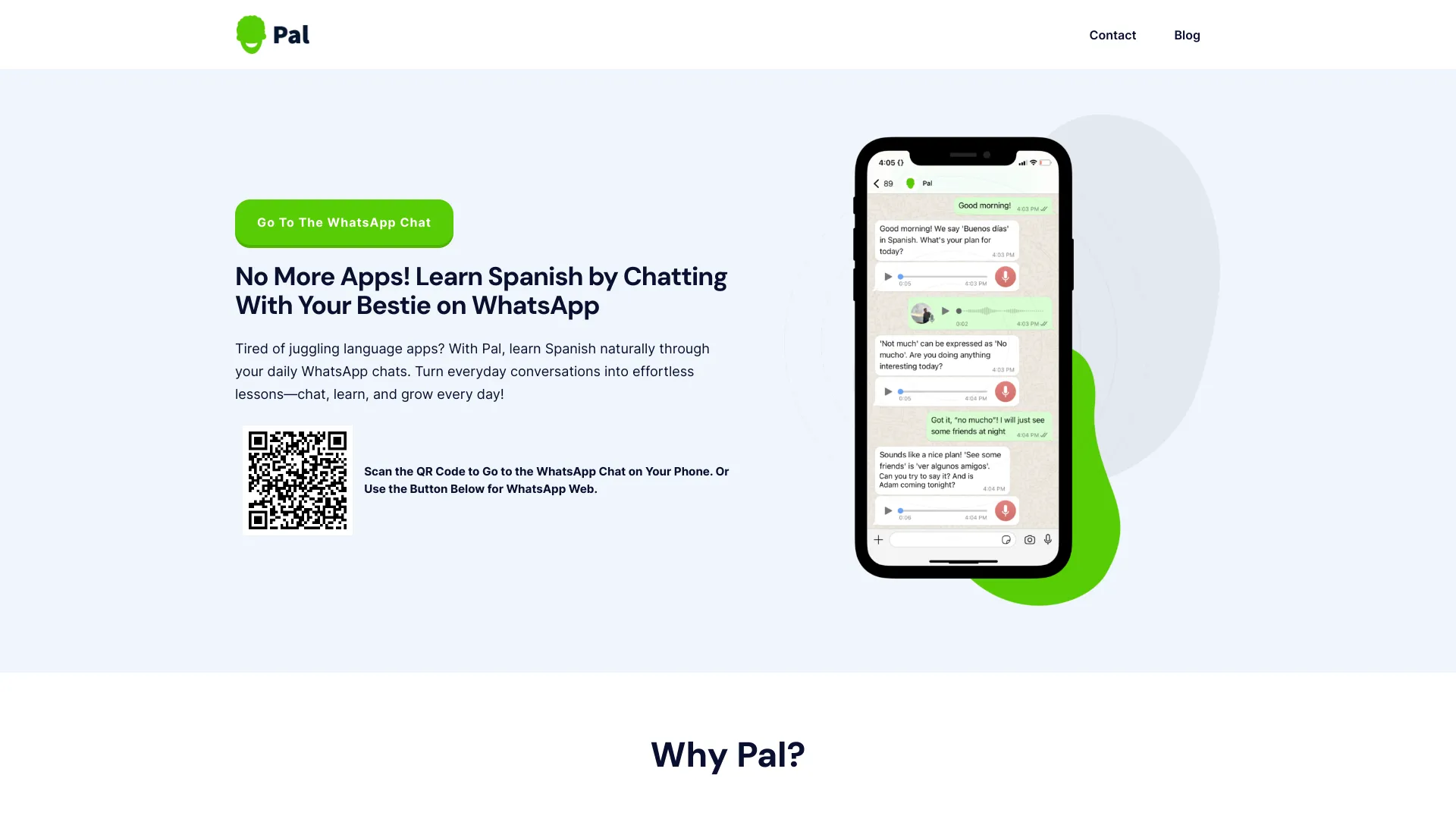 Learn Spanish with Pal on WhatsApp | Creati.ai