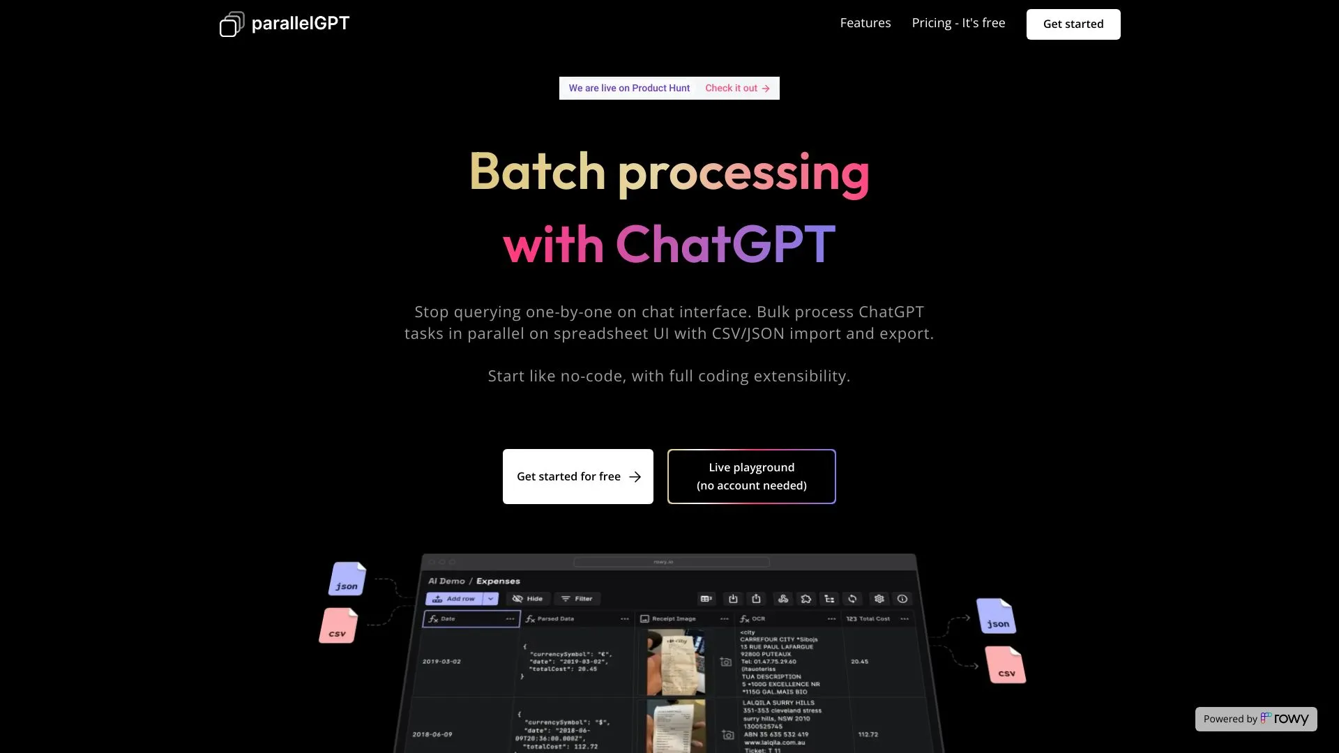 Bulk Process ChatGPT Tasks with Parallel GPT | Creati.ai
