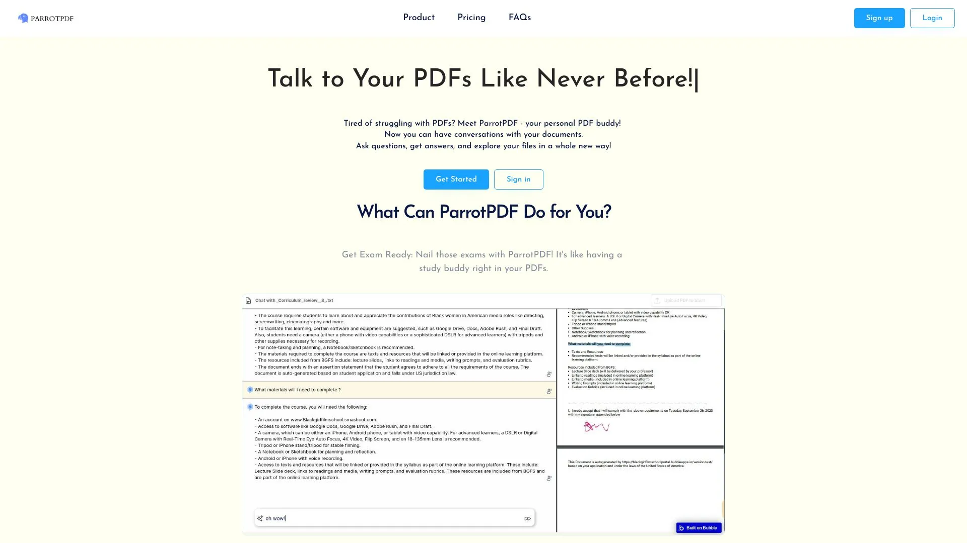 ParrotPDF - Chat y Resumen Interactivo de PDF | Creati.ai