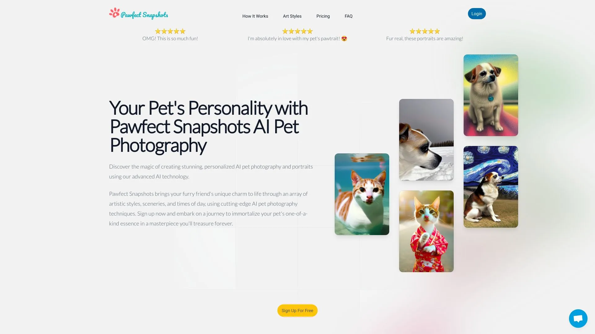 Pawfect Snapshots – Custom AI Pet Portraits | Creati.ai
