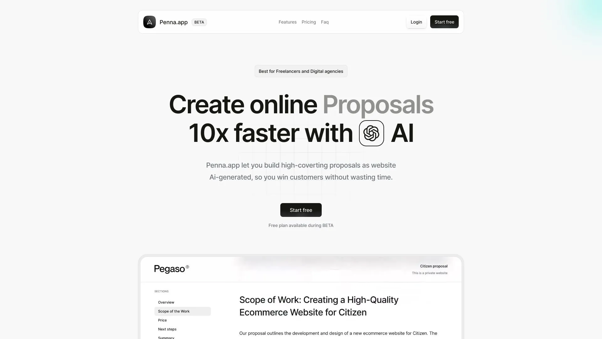 Penna - AI-Powered Proposal Generator for Businesses | Creati.ai