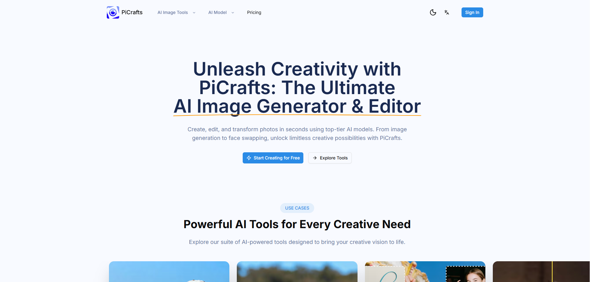 PiCrafts — Gerador e Editor de Imagens com IA para Criadores | Creati.ai