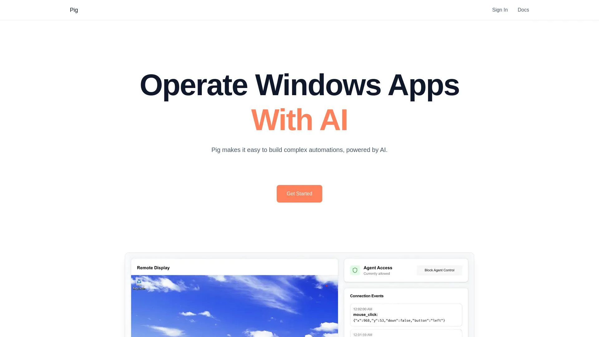 Pig - Automatización impulsada por IA para aplicaciones de Windows | Creati.ai