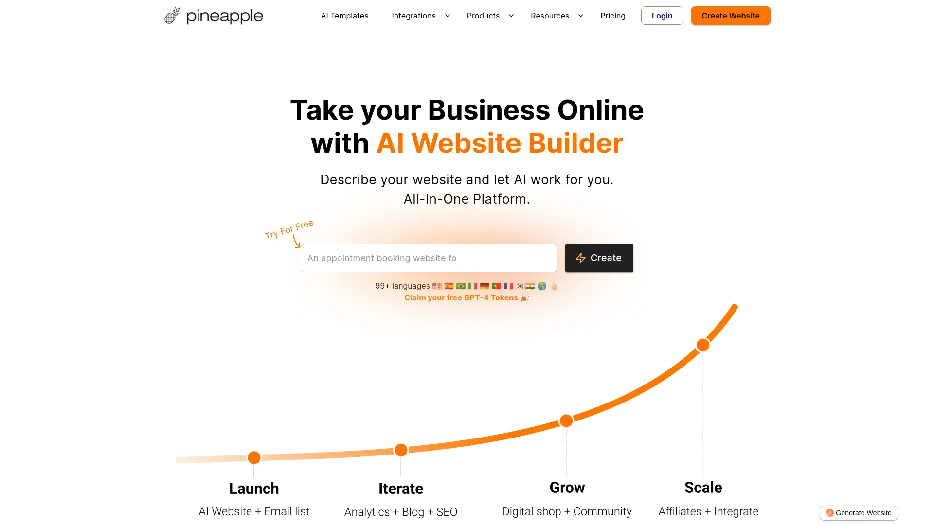 Pineapple Builder: Effortless AI Website Creation | Creati.ai