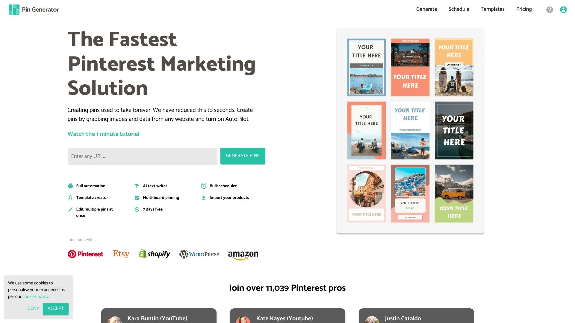 Pin Generator - Optimize and Automate Your Pinterest Marketing | Creati.ai