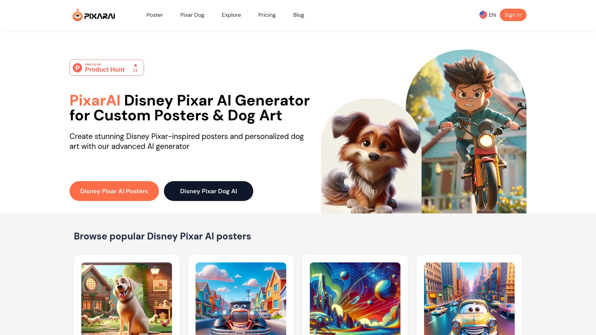 PixarAI: Create Custom Disney Pixar Art Effortlessly | Creati.ai