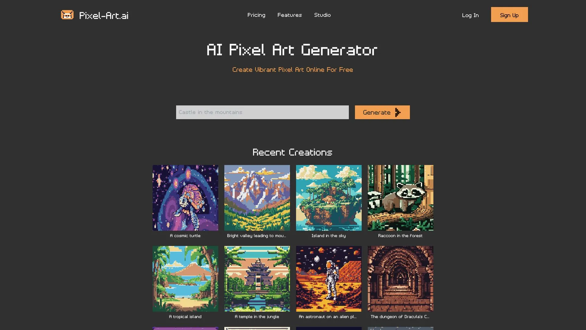 Pixel-Art.ai - AI-Powered Pixel Art Generator | Creati.ai