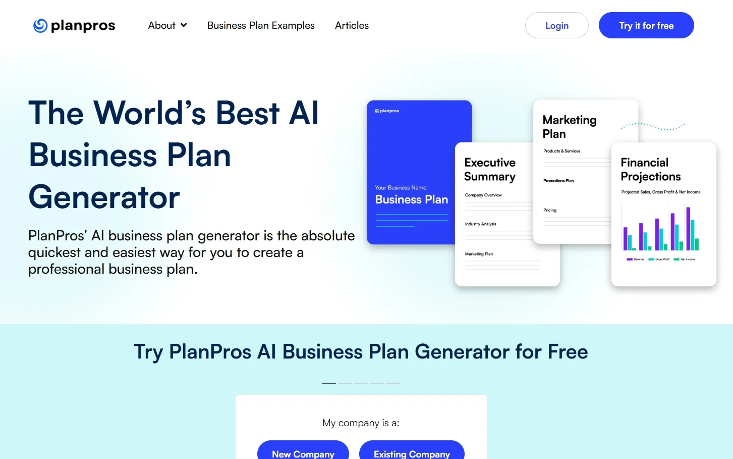 PlanPros AI: AI-Generated Business Plan Writer | Creati.ai