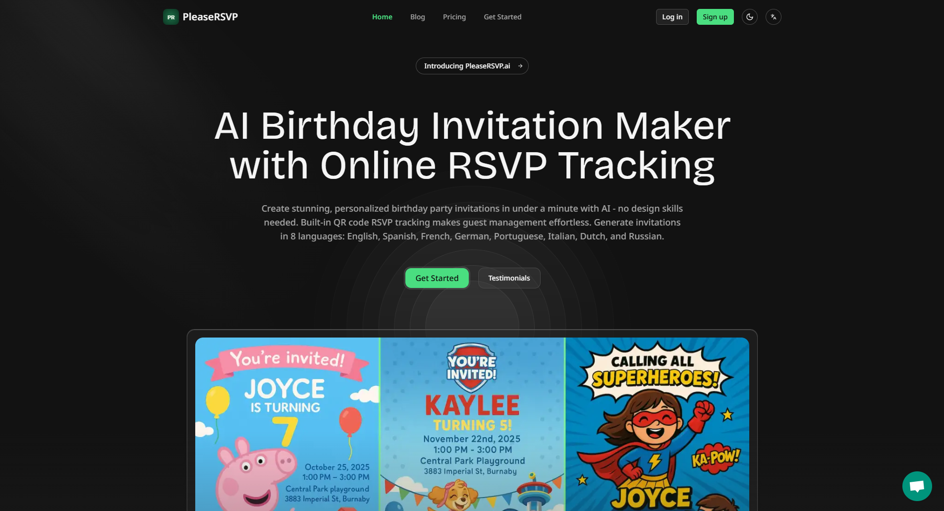 PleaseRSVP.ai - AI Birthday Invitation Maker & RSVP Tracker | Creati.ai