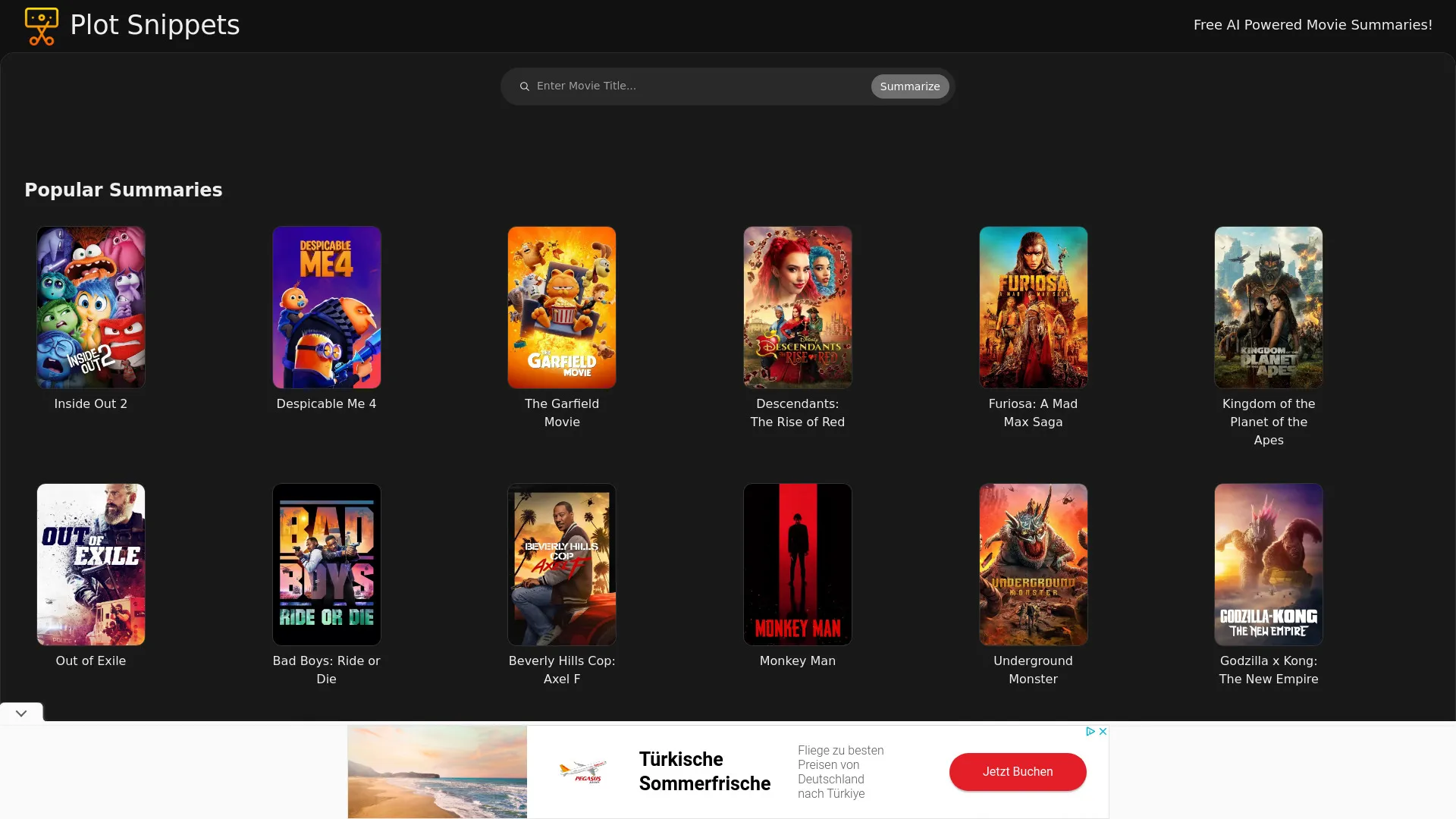 Resúmenes de Películas Impulsados por IA | Plot Snippets | Creati.ai