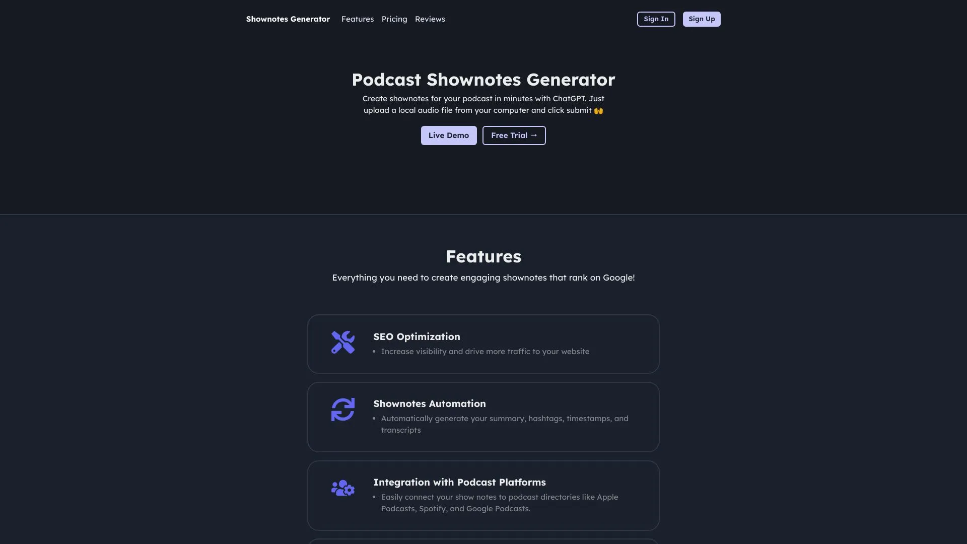 Effortless Podcast Show Notes | Show Notes Generator | Creati.ai