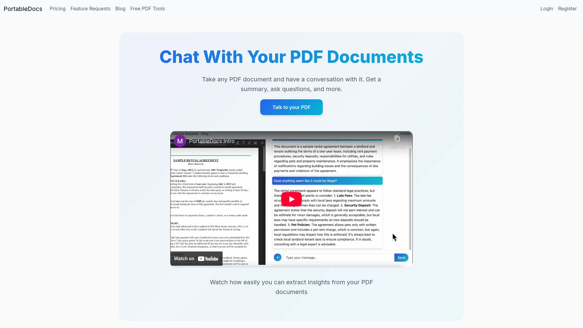 PortableDocs - AI-Powered PDF Conversational Tool | Creati.ai