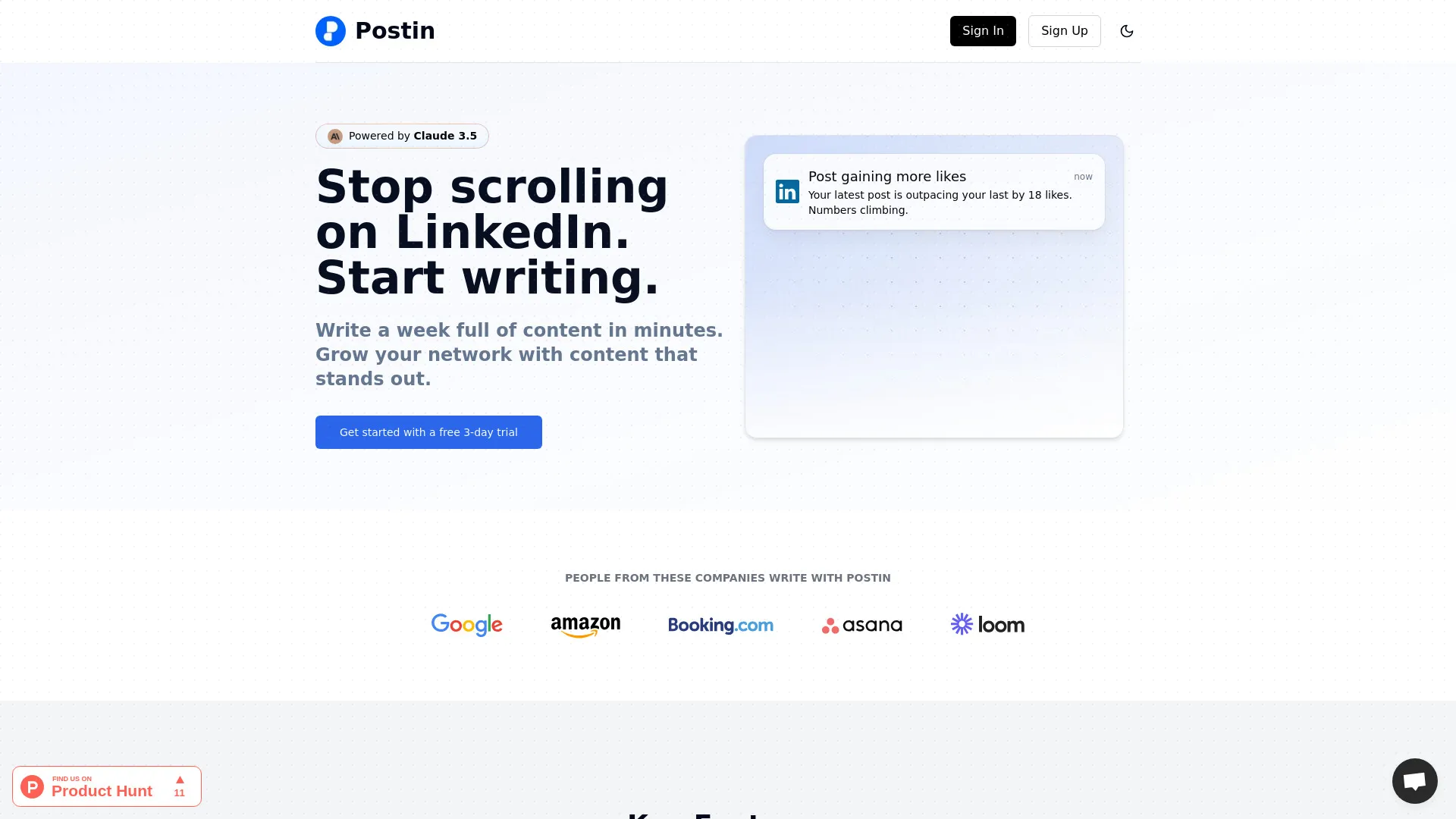 AI-Powered LinkedIn Content Creation Tool - Postin | Creati.ai