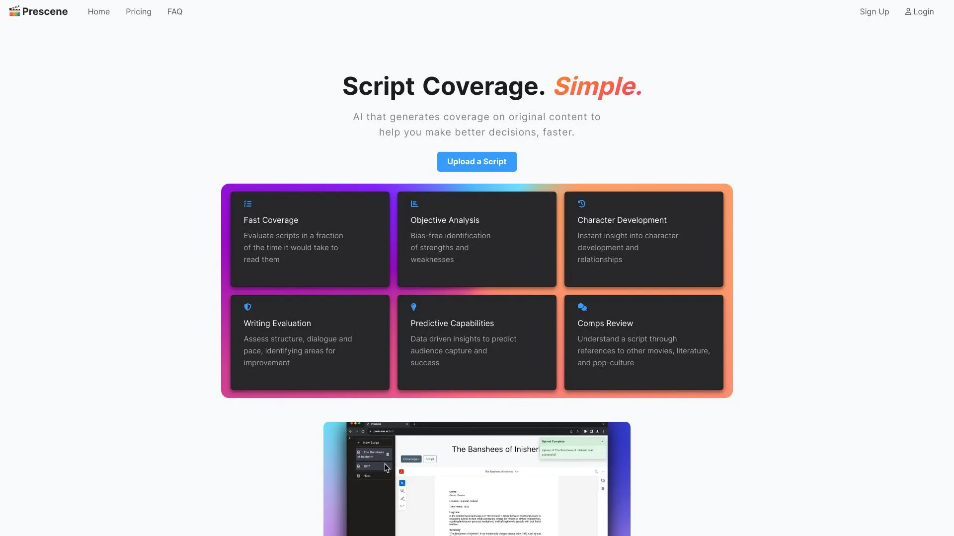 AI-Powered Script Analysis Tool - Prescene | Creati.ai