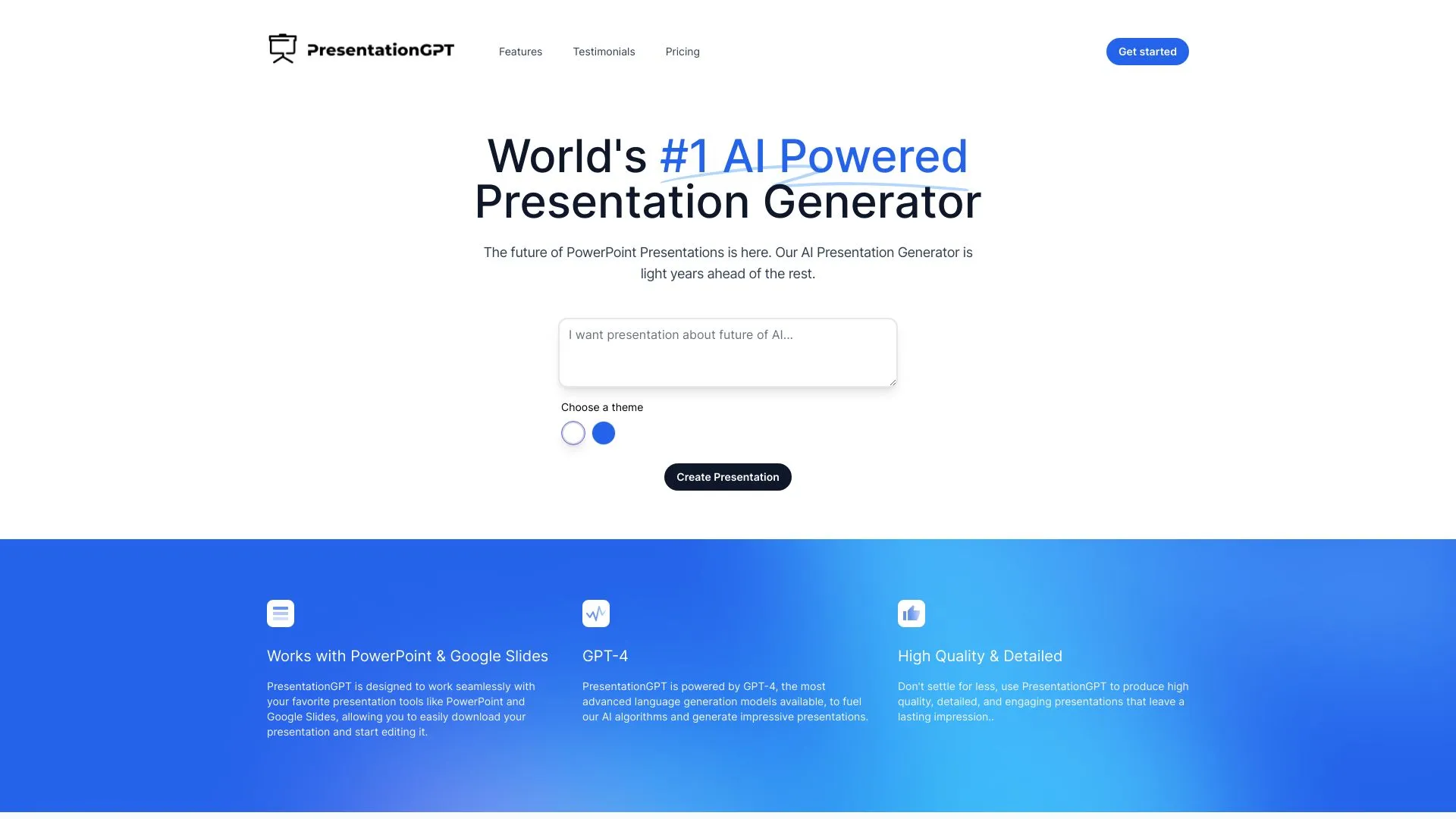 PresentationGPT: AI-Powered Presentation Creator | Creati.ai