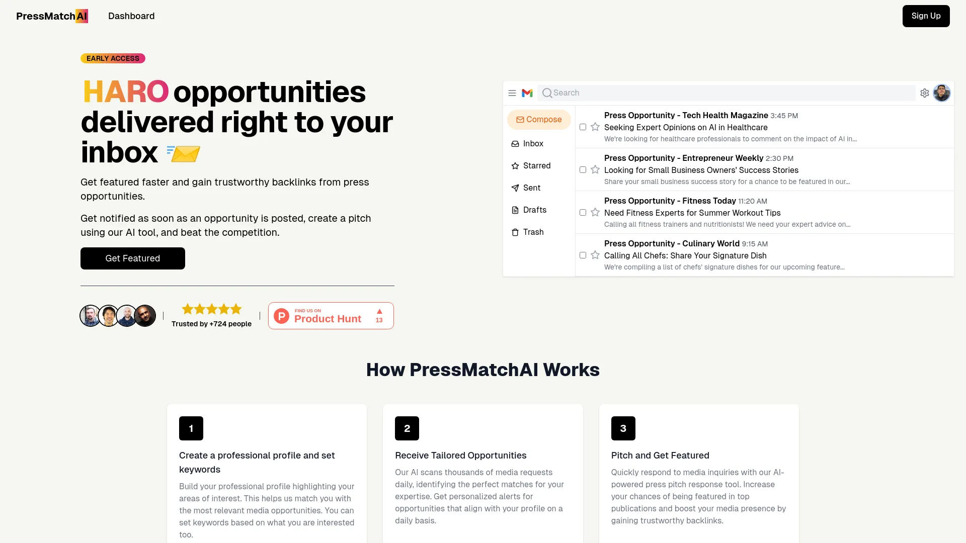 PressMatch AI - Intelligent Media Matching for PR Professionals | Creati.ai
