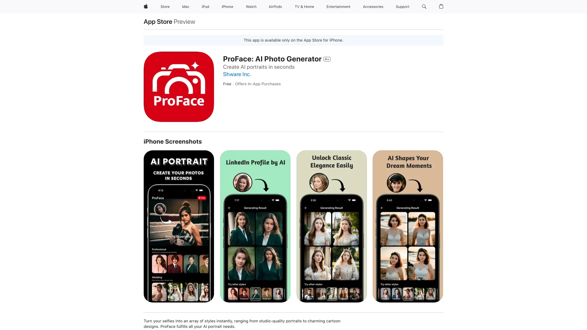 ProFace AI Photo Generator - Crea Retratos AI Impactantes al Instante ...