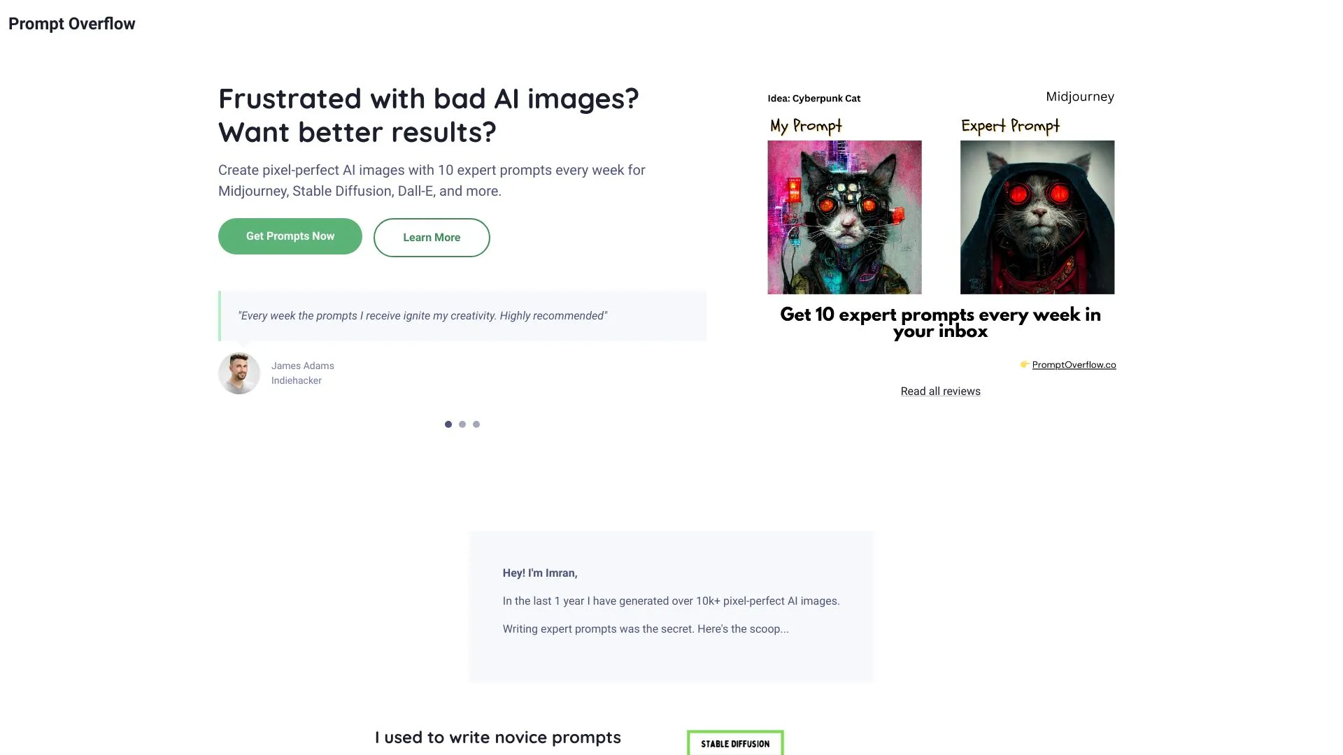 PromptOverflow - Weekly Expert AI Prompts for Perfect Images | Creati.ai