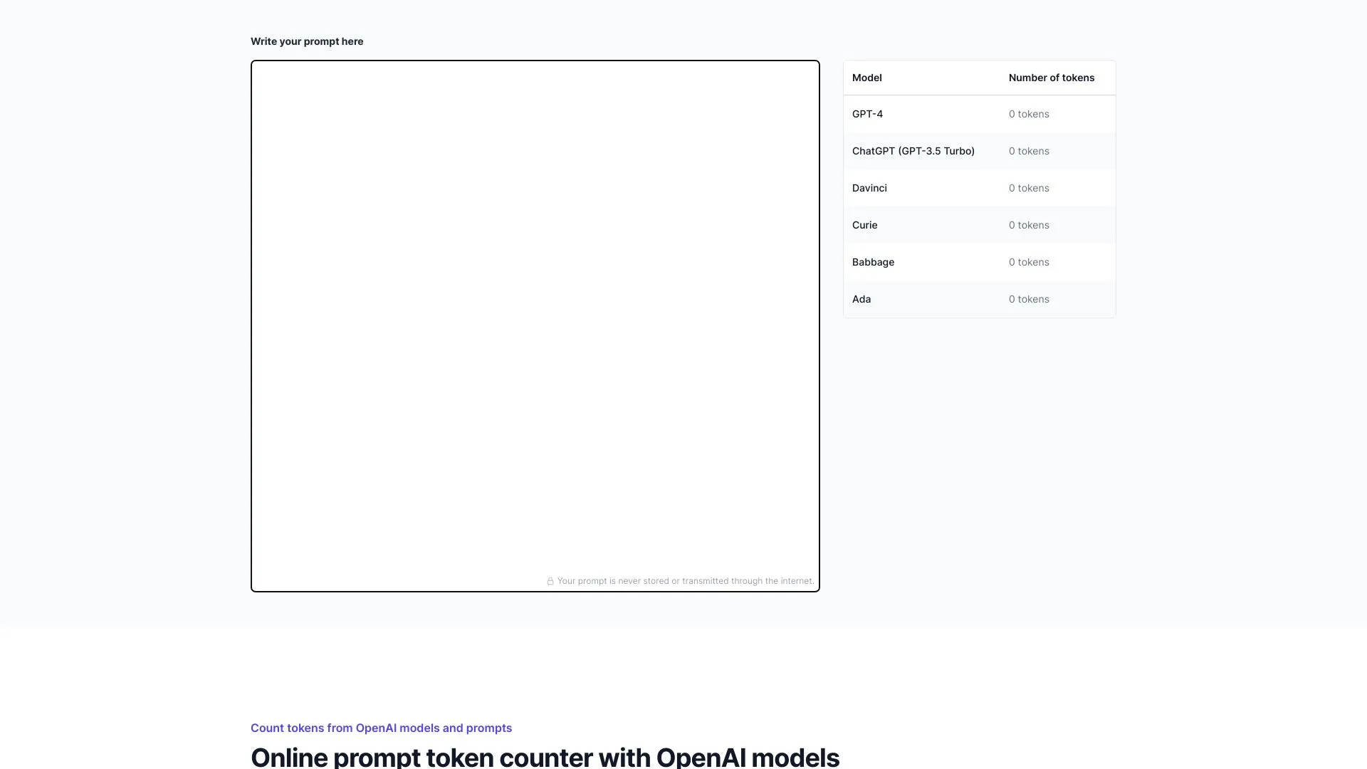 Prompt Token Counter - Token Counting Tool for OpenAI Models | Creati.ai