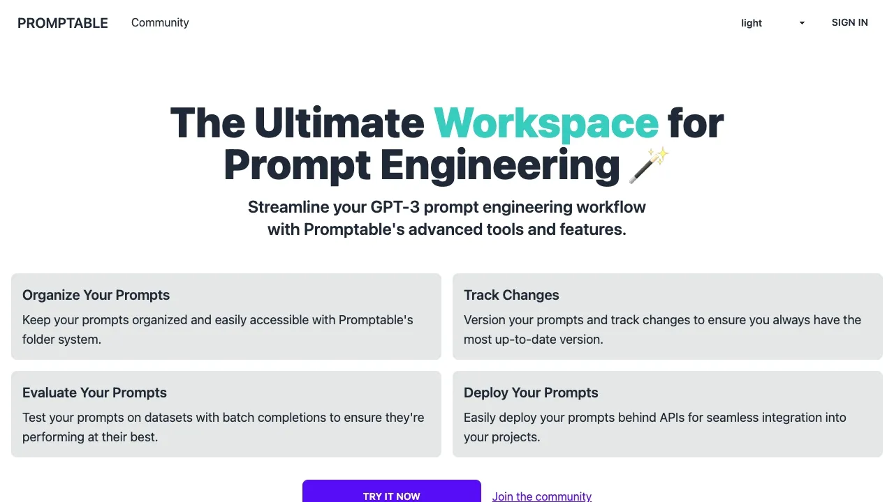 Promptable: Optimize Your GPT-3 Prompt Engineering | Creati.ai