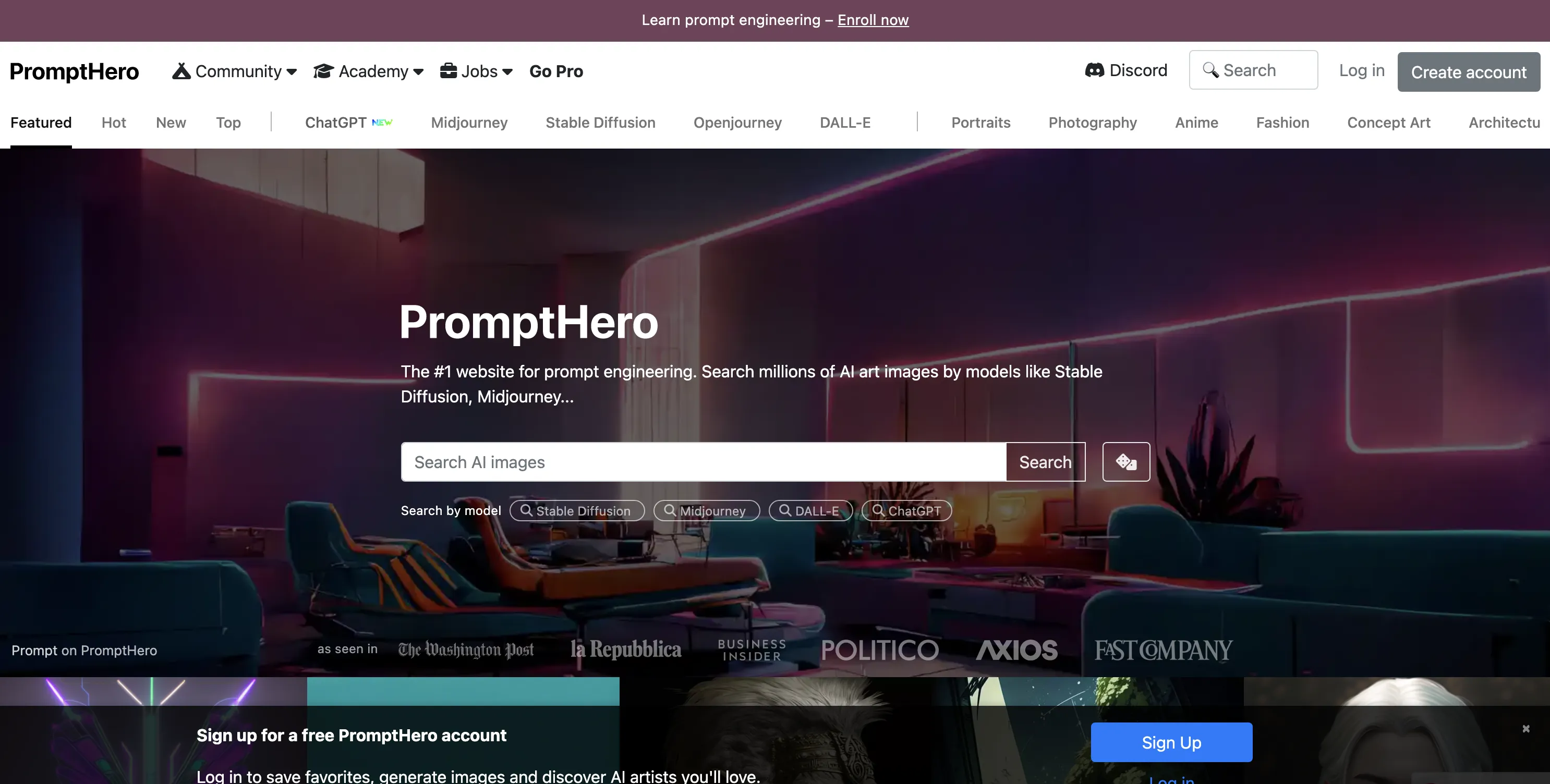 PromptHero - Descubre y Optimiza Prompts de Arte AI | Creati.ai