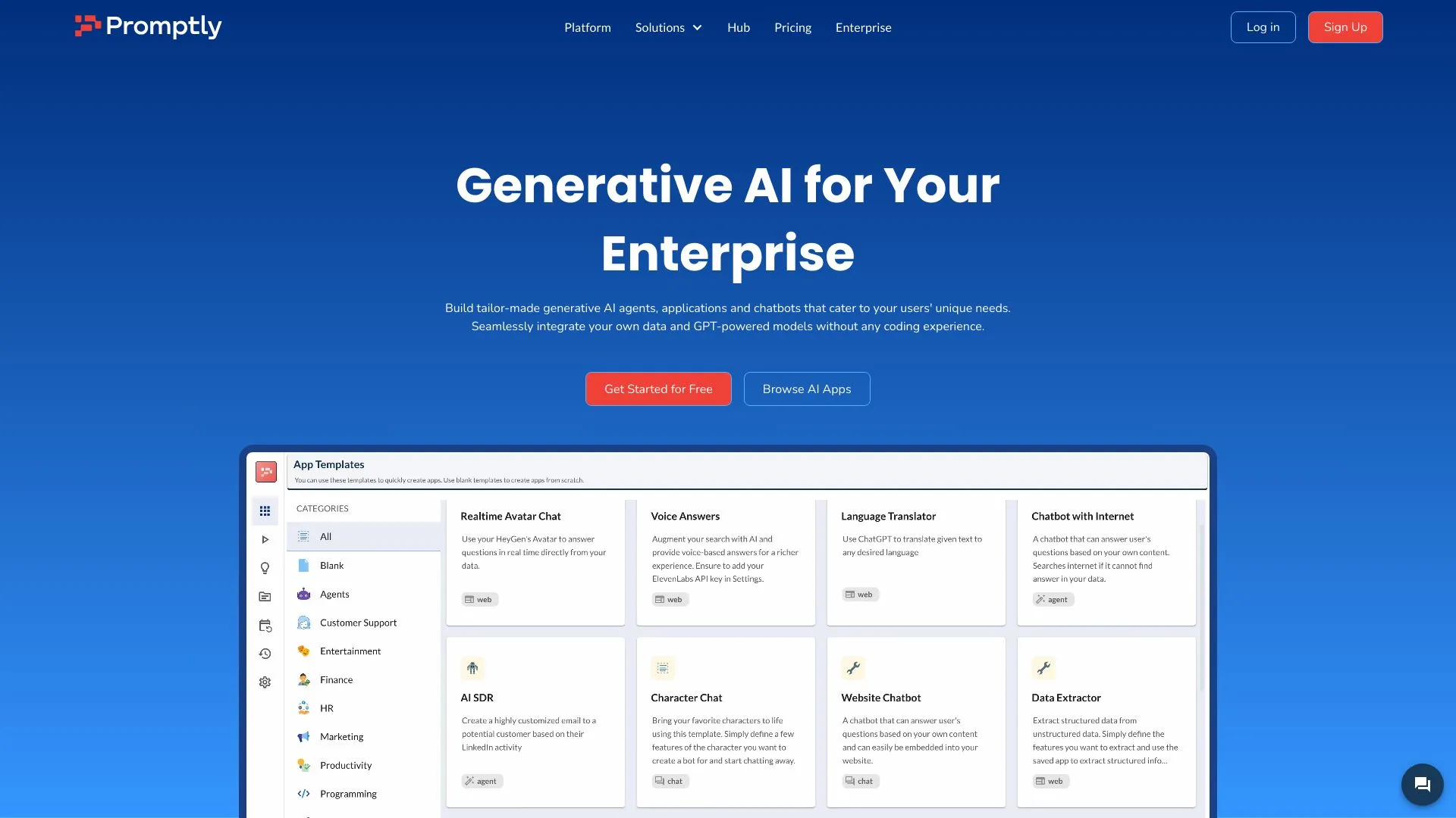 Promptly: No-code Generative AI Platform for Businesses | Creati.ai