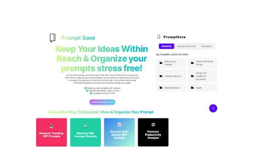 PromptSave: Effortlessly Save & Organize AI Prompts | Creati.ai