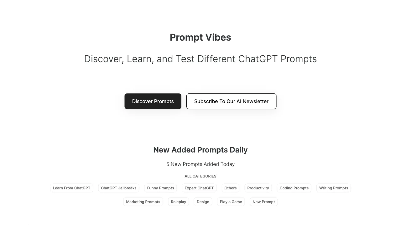 PromptVibes - Enhance ChatGPT with Proven Prompts | Creati.ai