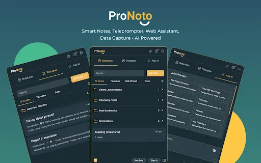 ProNoto: AI-Powered Floating Note & Teleprompter | Creati.ai