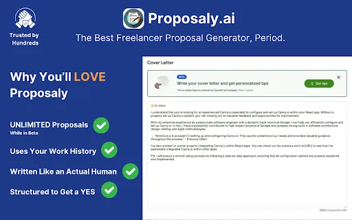 Proposaly: AI Upwork Proposal Generator | Creati.ai