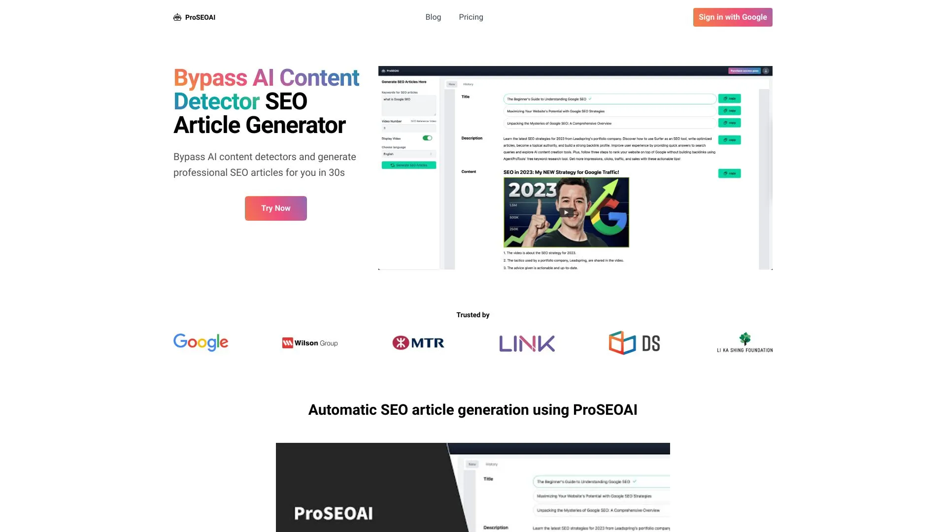 ProSEOAI: Herramienta de Generación de Contenido SEO Impulsada por IA | Creati.ai
