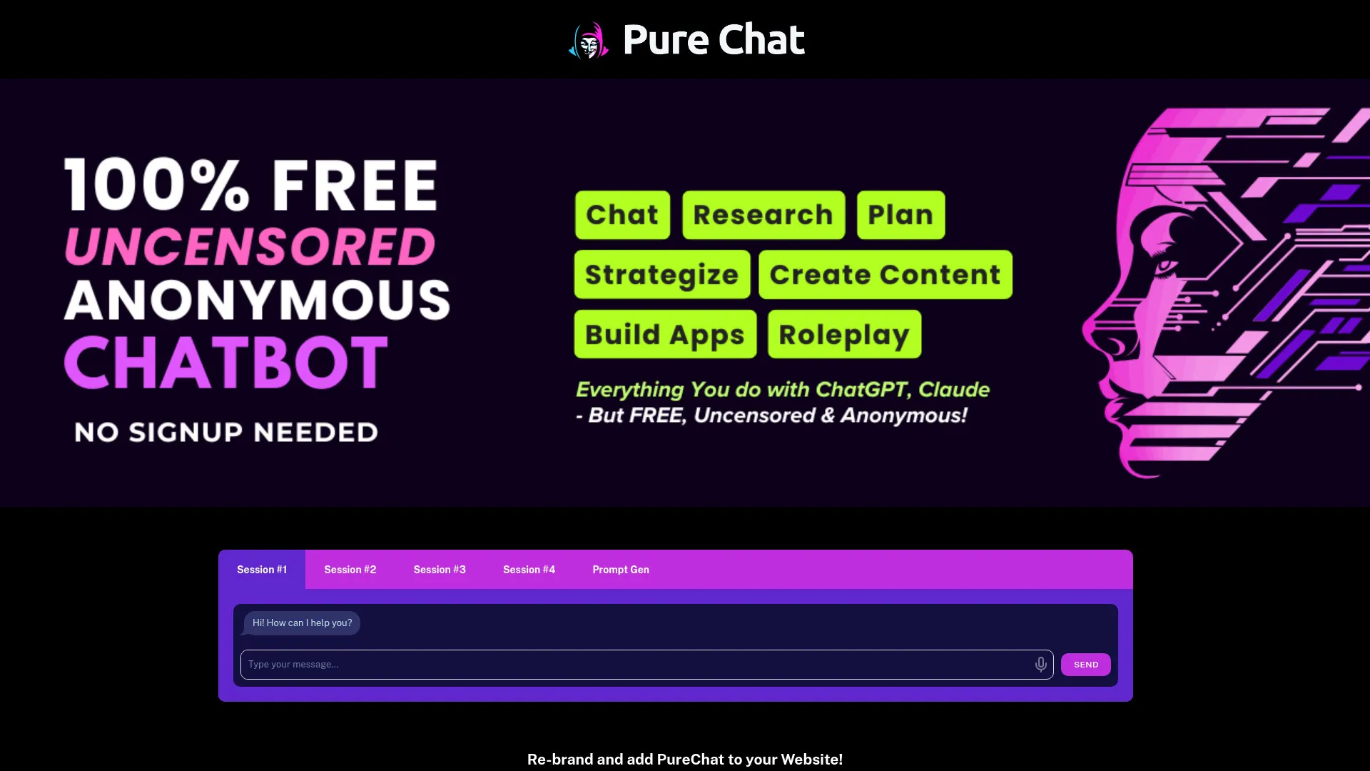 PureChat - Herramienta de chat sin interrupciones para tu sitio web | Creati.ai