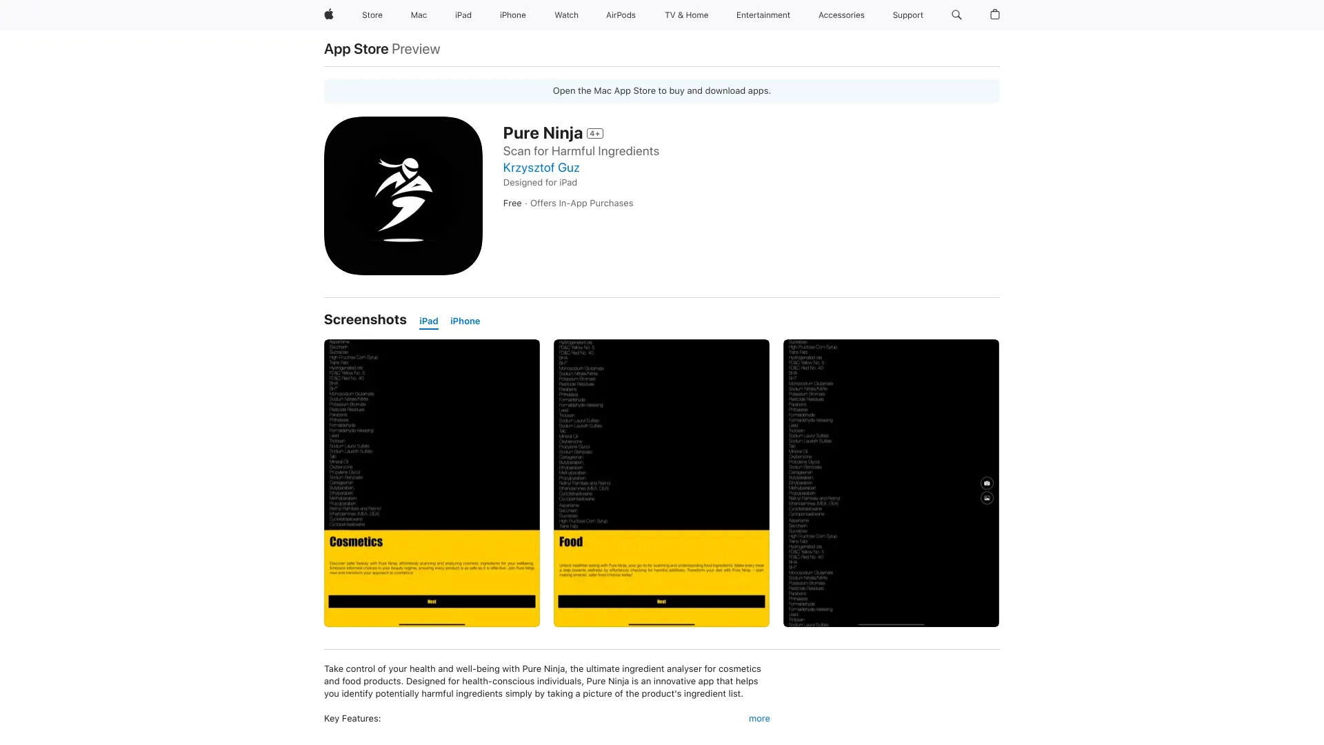 Pure Ninja: Analizador de Ingredientes Definitivo para Usuarios ...