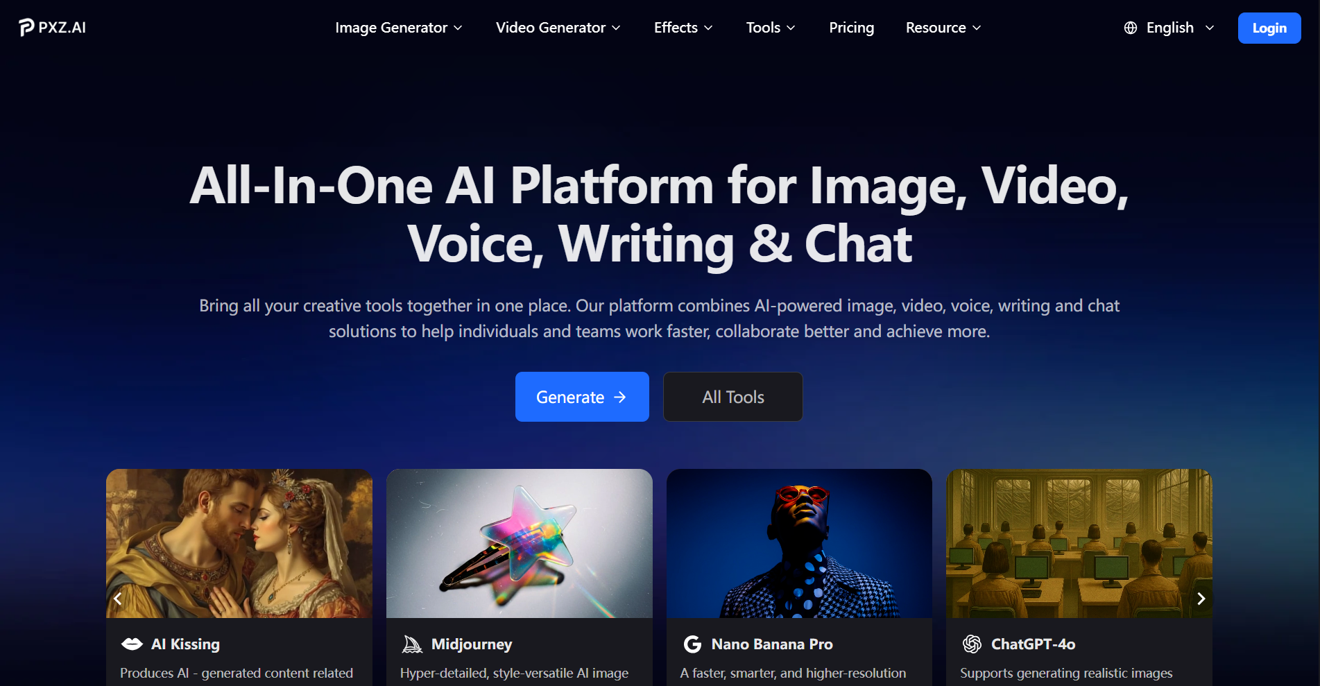 PXZ.ai Plataforma de IA Todo‑en‑Uno para Creación de Imagen, Video y ...