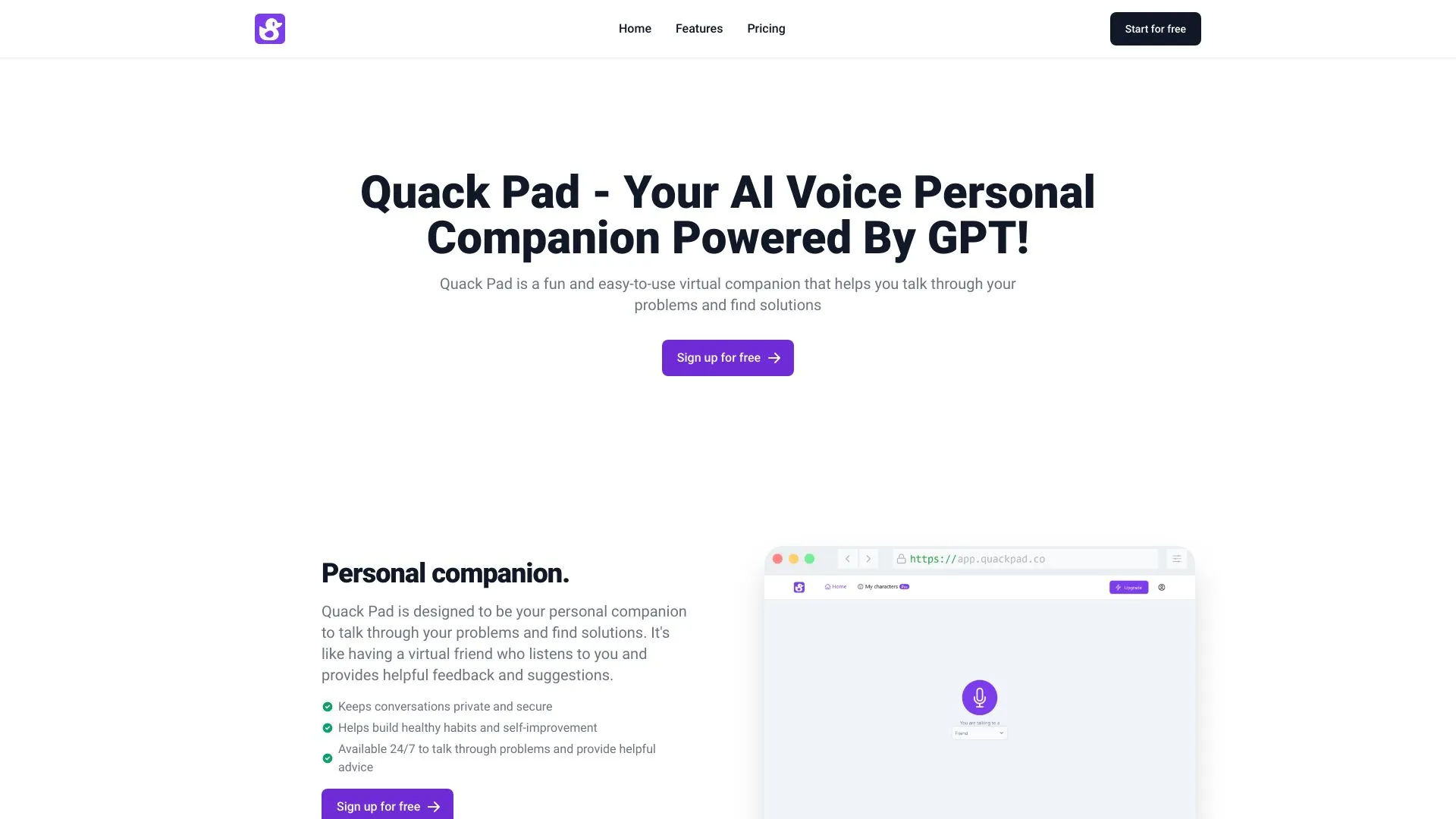 Quack Pad: Your Personal AI-Powered Virtual Companion | Creati.ai