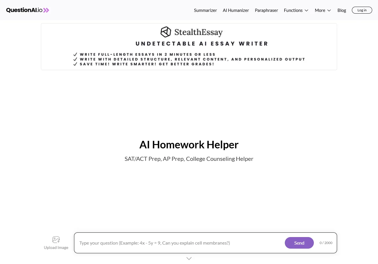 QuestionAI - Advanced AI Homework Helper for Students | Creati.ai
