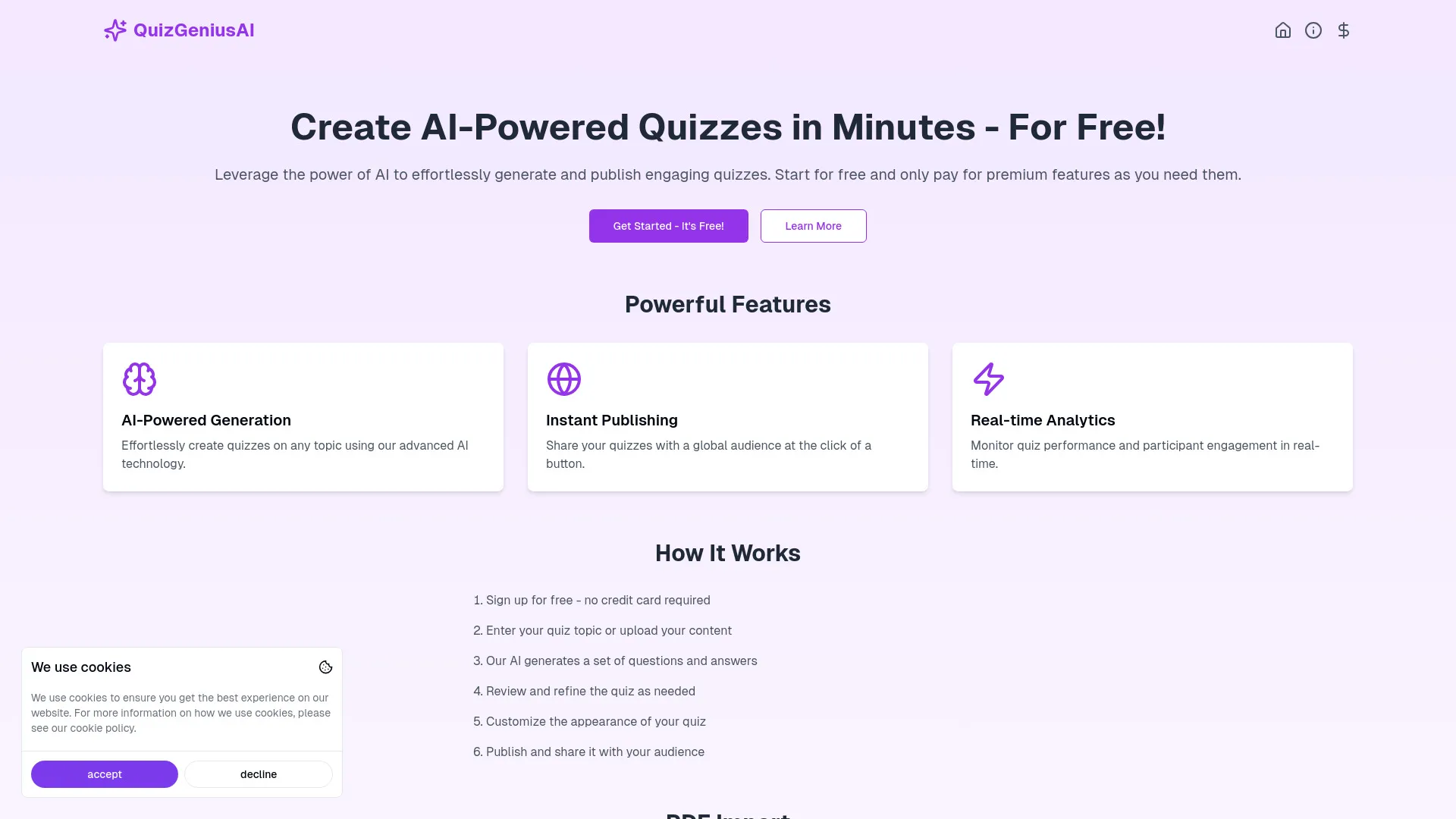 Crea cuestionarios impulsados por IA fácilmente con QuizGeniusAI ...