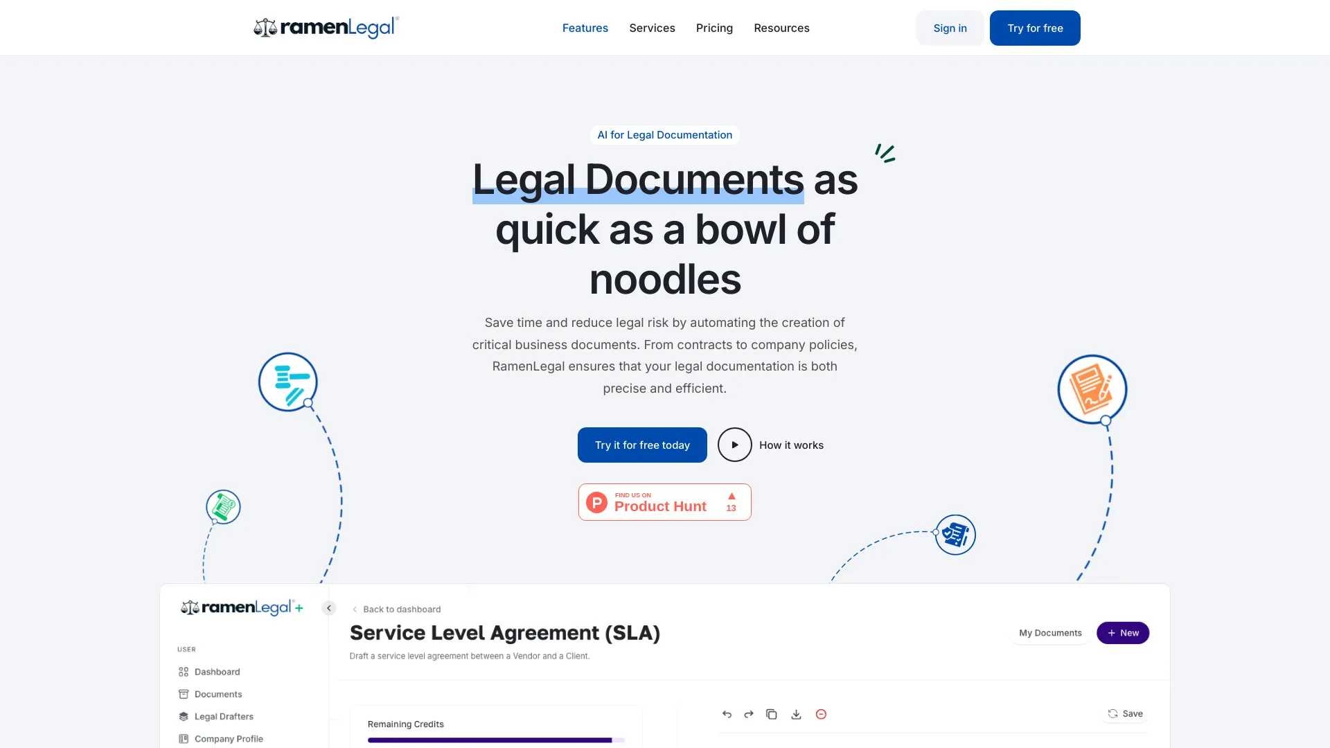 RamenLegal: AI-Powered Legal Document Generation Tools | Creati.ai