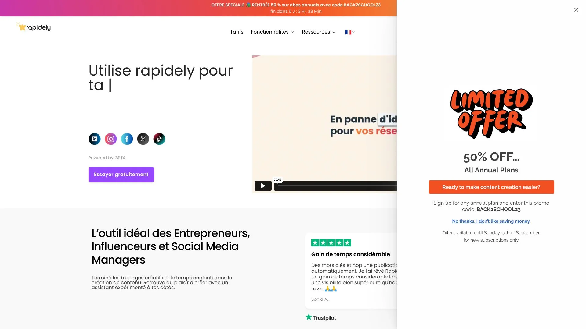 Rapidely - AI-Powered Social Media Management | Creati.ai