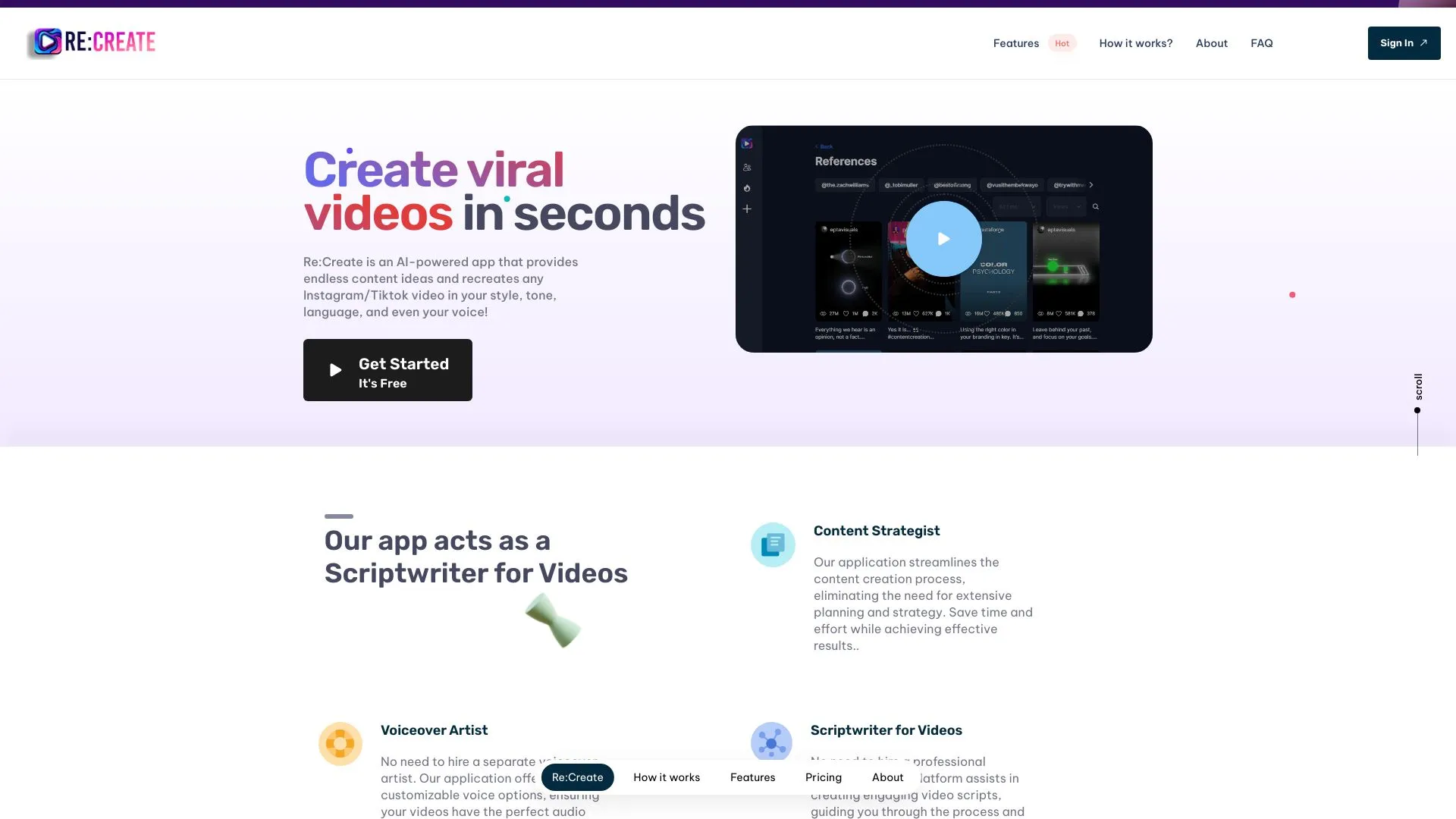 RE:Create - AI Video Creation for Social Media Success | Creati.ai