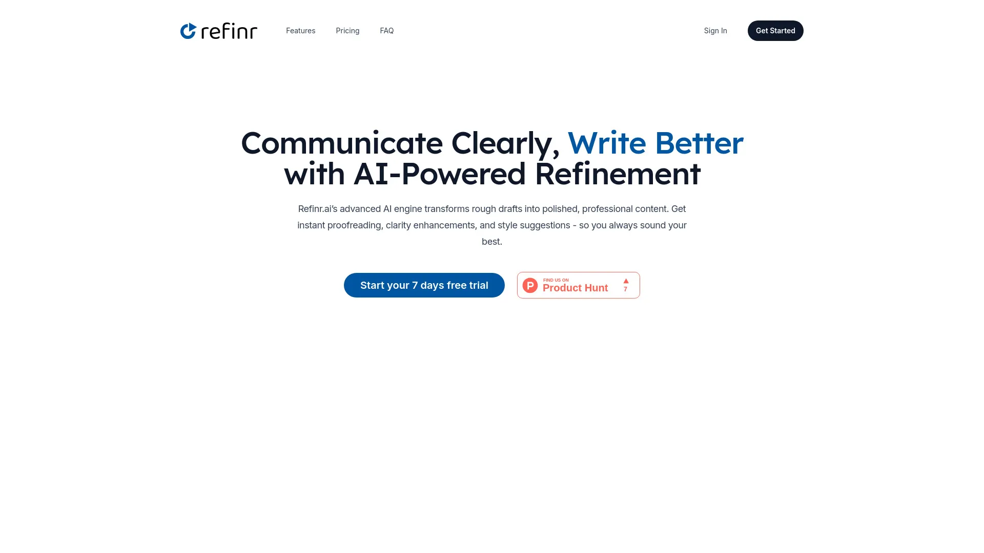 Refinr.ai - AI-Powered Writing Enhancement Tool | Creati.ai