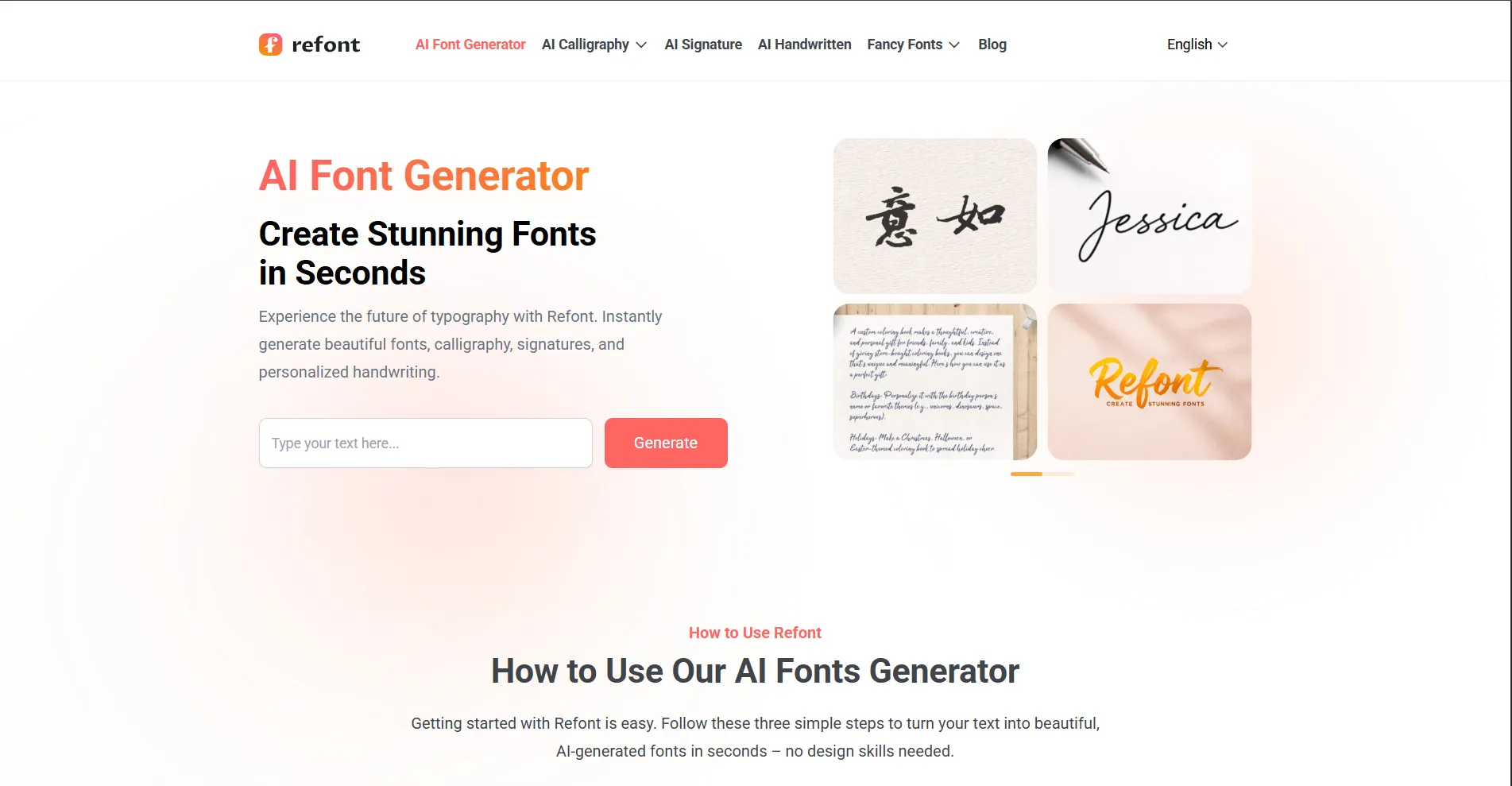 Refont AI Font Generator | Create Calligraphy & Signature Fonts Online ...